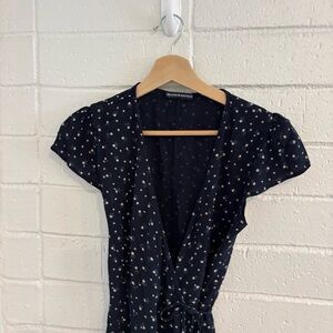 Brandy Melville | Dresses | Brandy Melville Blue Floral Wrap Dress ...